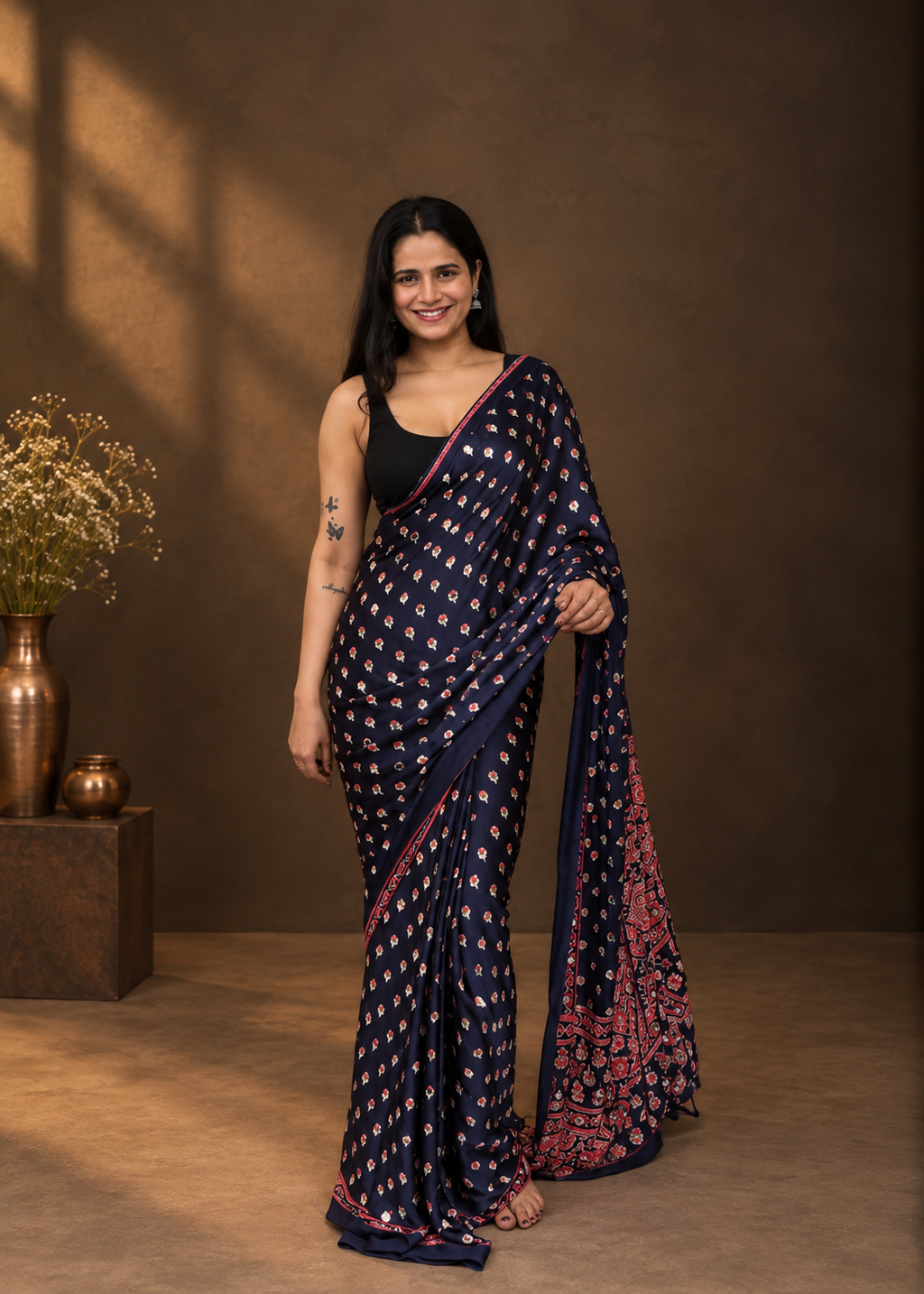 Ruhani navy blue saree – YADANTI